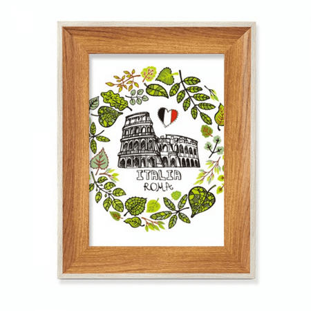 Colosseum Roma Italy Illustration Desktop Wooden Photo Frame Display ...
