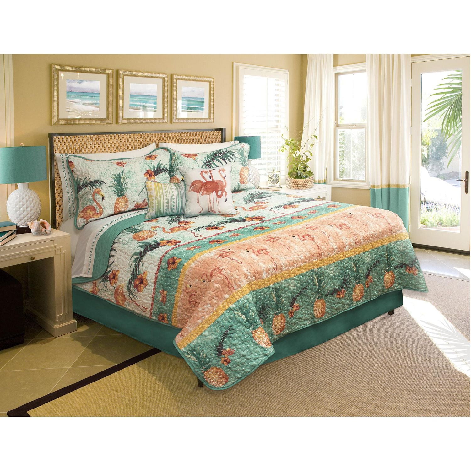 Click here for Safdie & Co. Quilt Set 4pc T Printed Maui prices