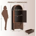 FURSUN 71" Tall Fluted Arched Bookshelf with Doors, Wood Pantry Storage ...