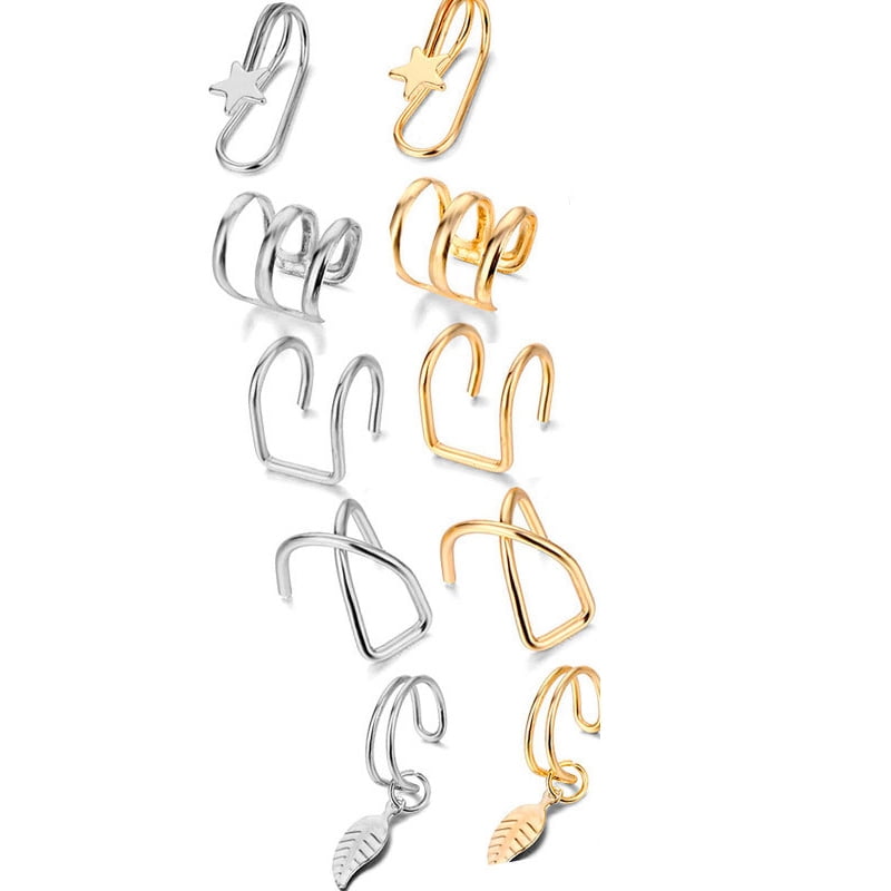 Click here for Nobrand 10pcs Clip Cartilage Earrings Unisex Star... prices