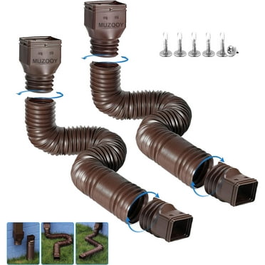 Black Flexible Downspout Extension Gutter Connector Rainwater Drainage ...