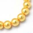 Baking Painted Pearlized Glass Pearl Round Bead Strands Gold 10~11mm ...