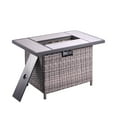 Ovios 42-Inch Outdoor Wicker Propane Fire Pit Table, 50,000 BTU ...
