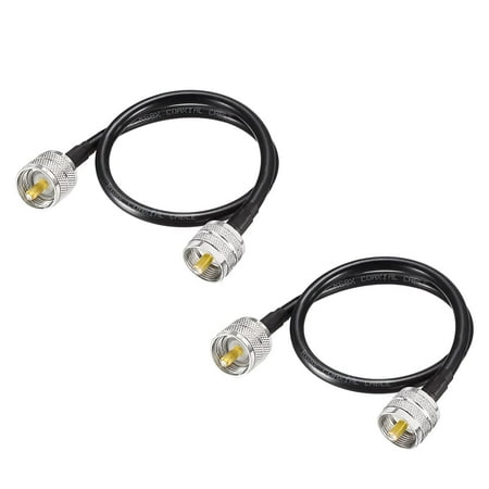PL-259 Jumpers, RG8X Jumper PL259 to PL259 Cable (1ft 2-Pack) for CB ...