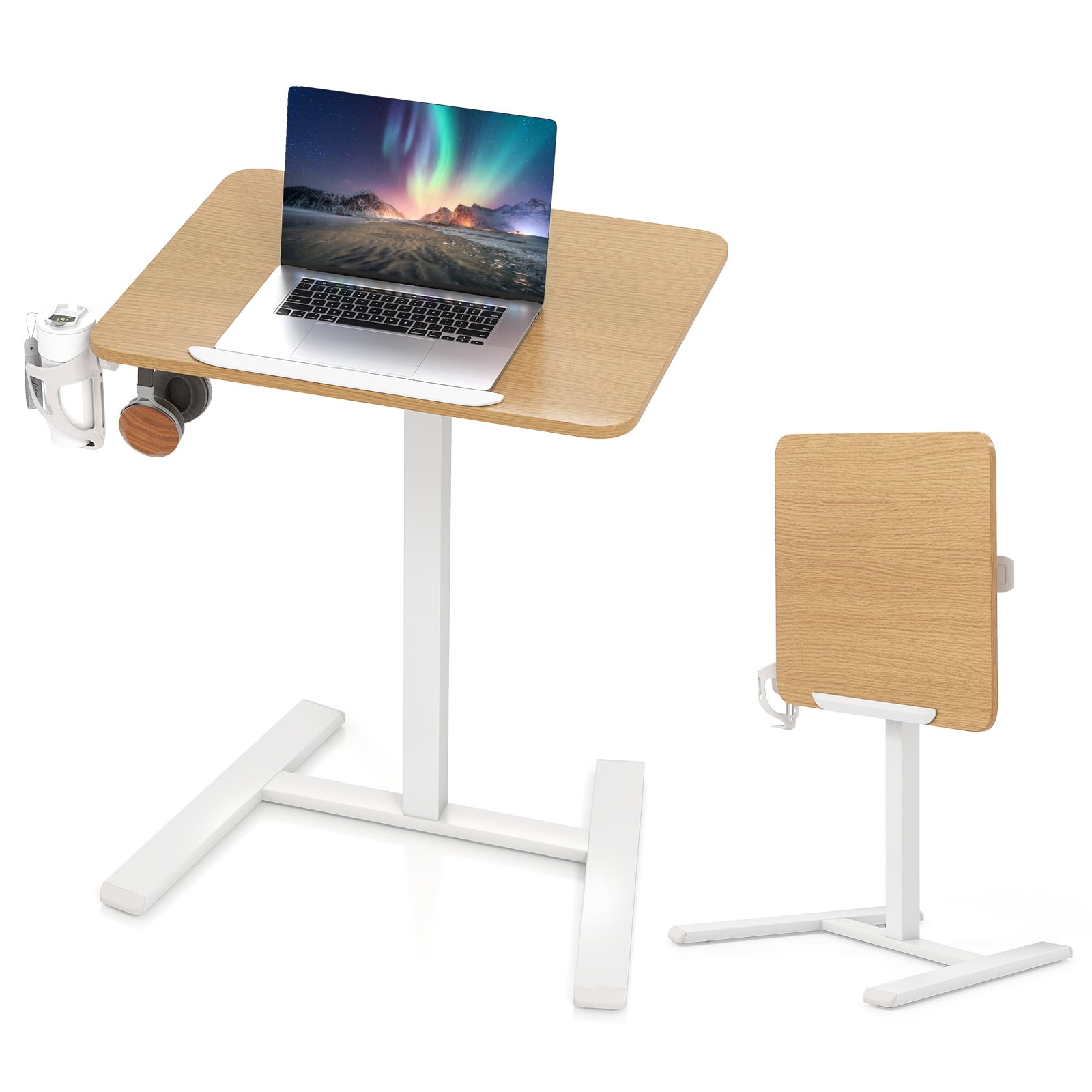 Click here for Costway Folding Standing Table Portable Mobile Sit... prices