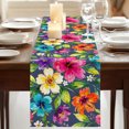 Colorful Flowers Burlap Cotton Table Runner 13x70 Inches Long, Spring ...
