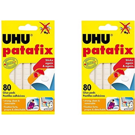 UHU Patafix Glue Pad Removable Reusable White 80 Pads 2xPack | Walmart ...