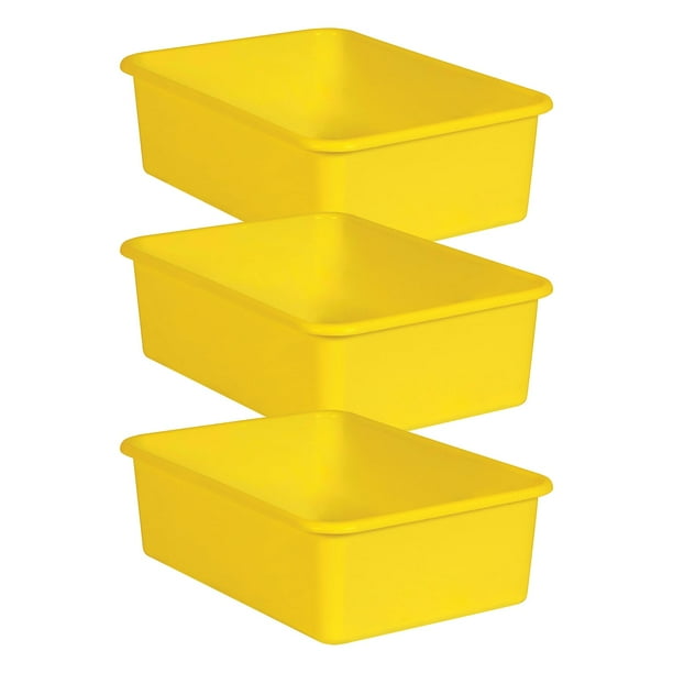 Teacher Created Resources Yellow Large Plastic Storage Bin, Pack of 3 ...