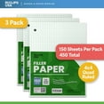 VEEBOOST 150-Sheet Loose Leaf Quad Ruled Graph Paper 56 GSM Graphing ...