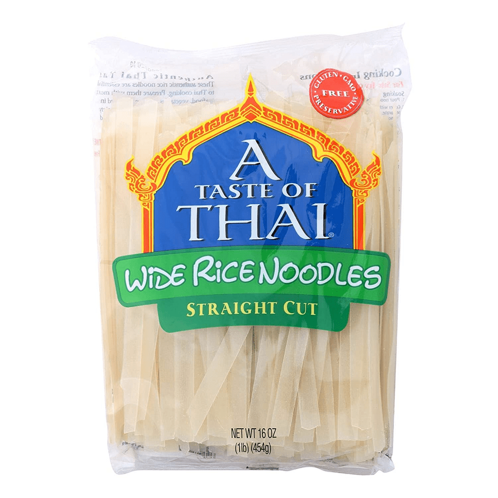 A Taste of Thai Gluten Free Straight Cut Wide Rice Noodles, 16 oz [Pack ...