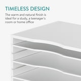 Navaris Bamboo Desk File Organizer - Paper Tray Letter Storage with 4 ...