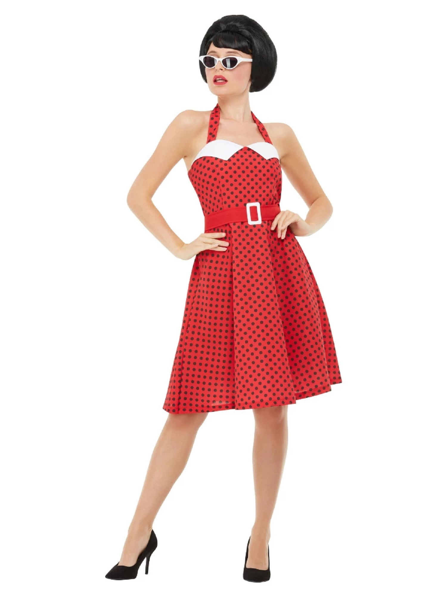 41 Red And Black 1950s Style Rockabilly Pin Up Women Adult Halloween
