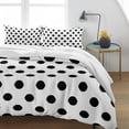 4 Piece Duvet Cover Set Twin, Black Wave Point Soft Breathable Bedding ...