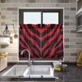 27"x36" Tier Curtains 2 Panels Bold Crimson Chevron Pattern Semi Sheer ...