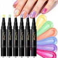 SDOHIG 6-Color Water Nail Polish Pen Set, High-Shine Iridescent Air Dry ...