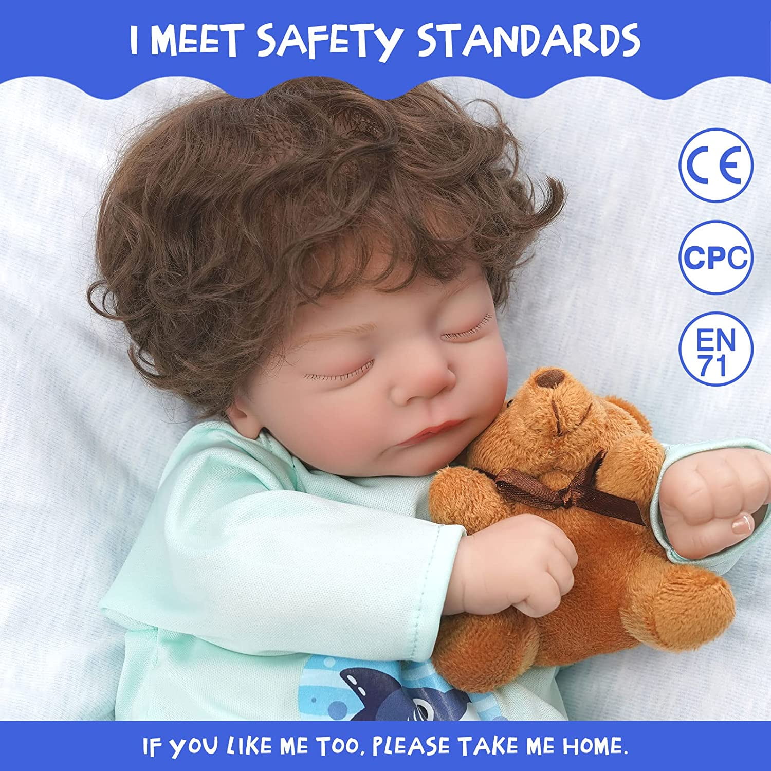 Buy JIZHI Realistic Reborn Baby Dolls Sleeping Lifelike Newborn Curly ...