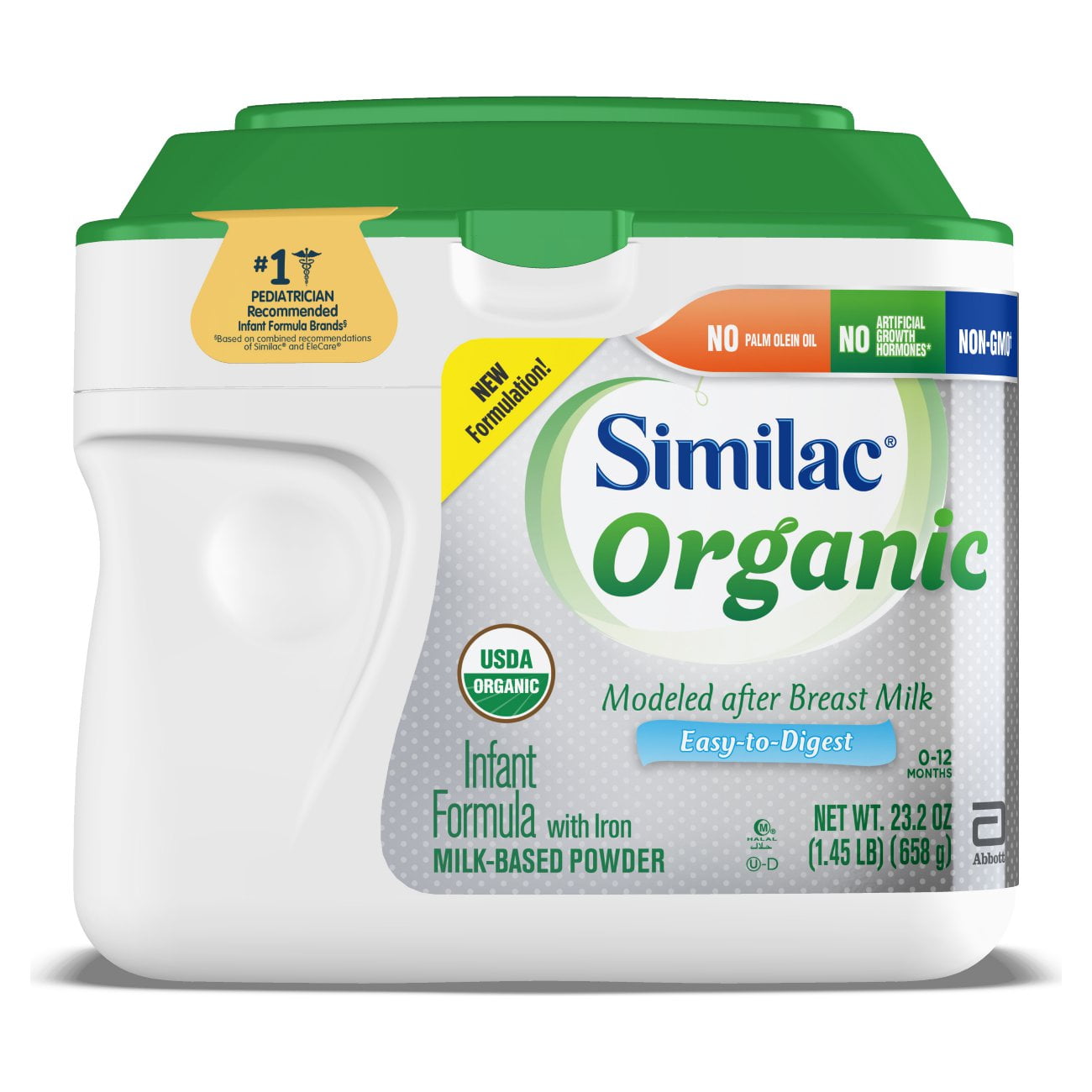 Similac Organic Infant Formula, Modeled After Breast Milk, Made with ...