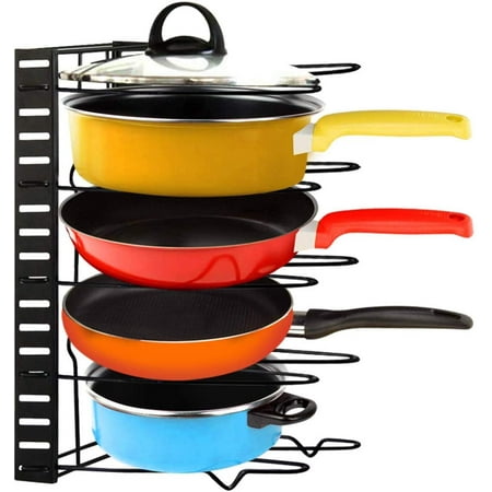 Frying Pan Organizer Rack, Height Adjustable Pot and Pan Rack Organizer ...