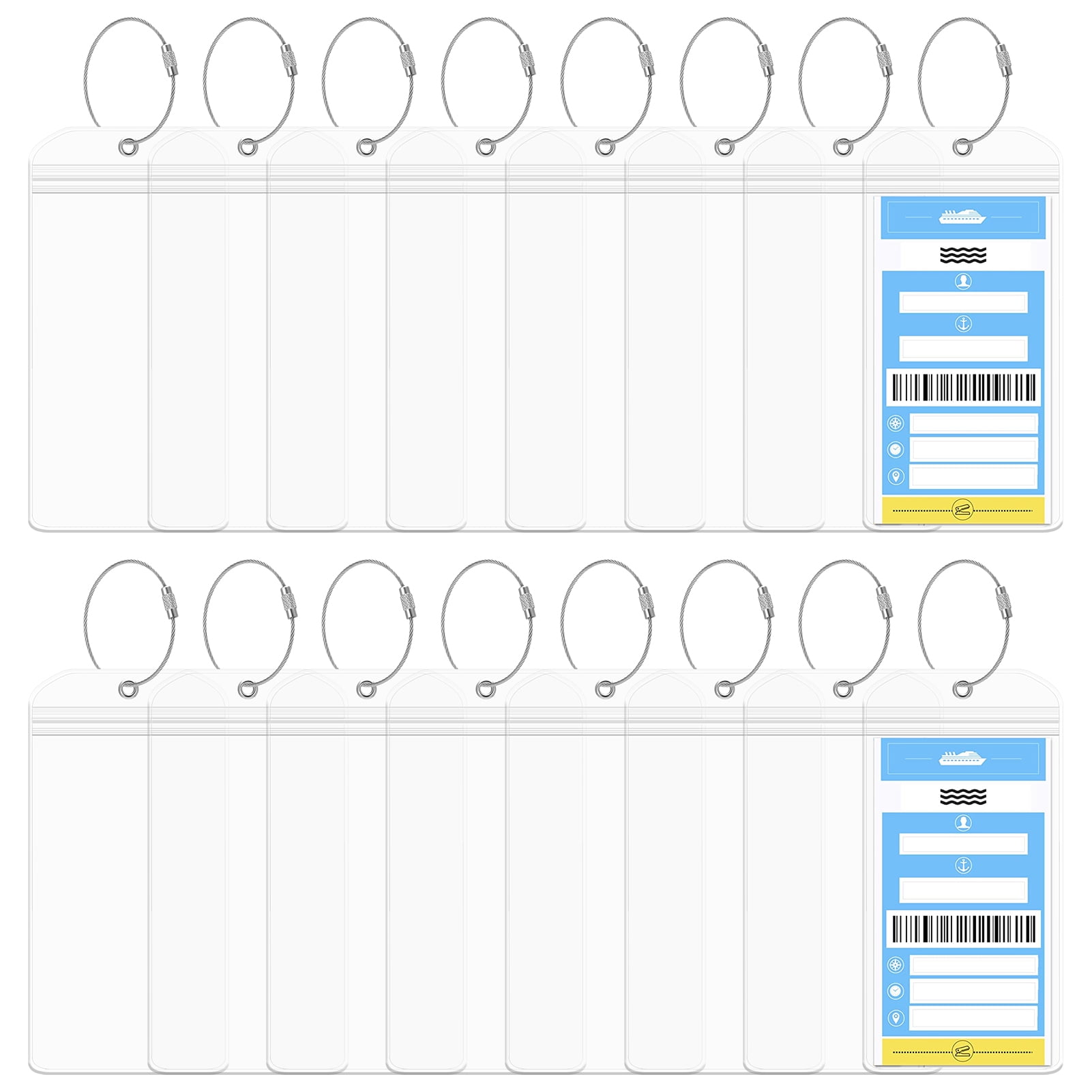 "Qweryboo 16 Pcs Clear Cruise Ship Luggage Tags, Waterproof Bulk Zip ...