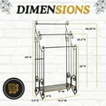 Pewter Metal Towel Racks for Bathroom with Shelf - 3 Long, Sturdy ...