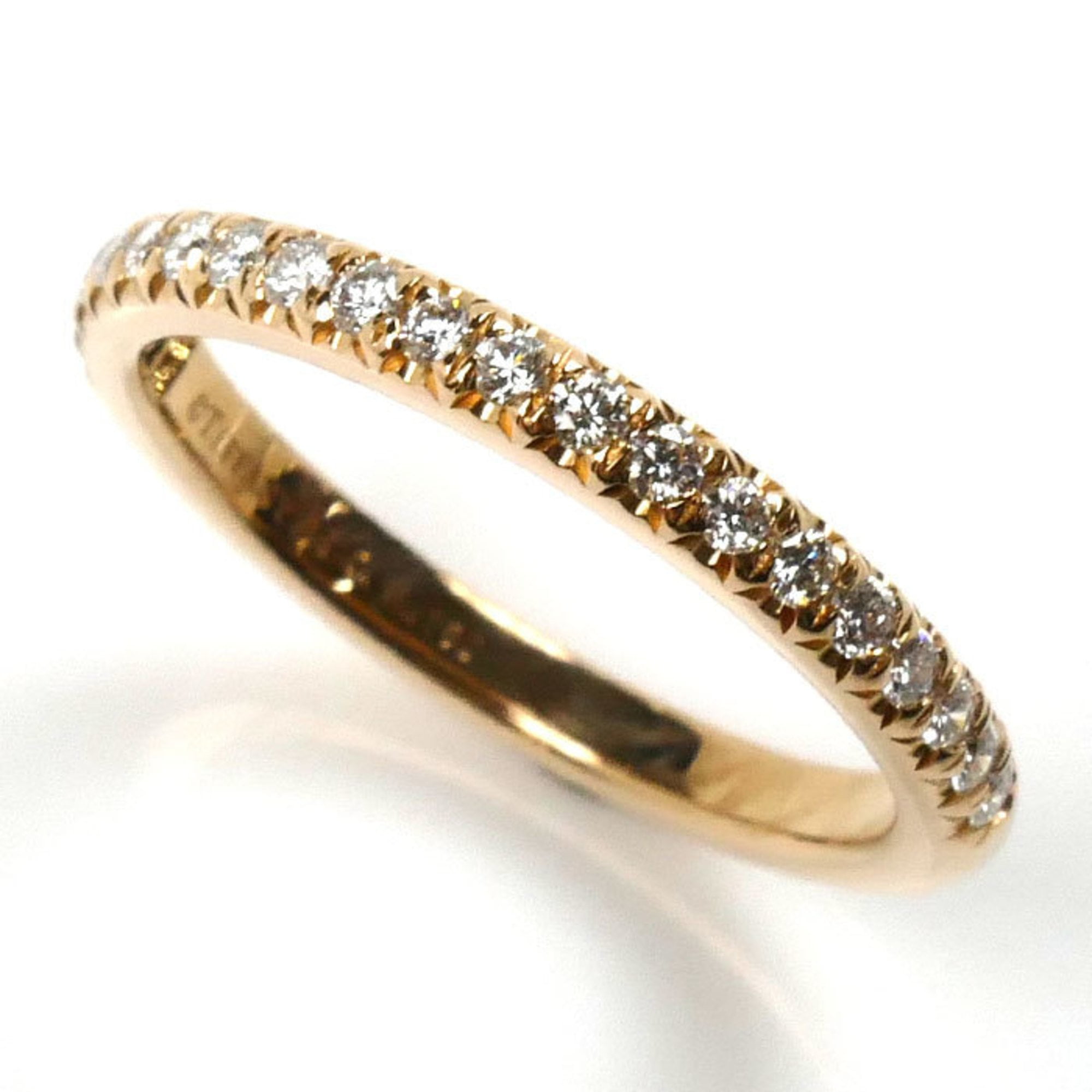 Pre-Owned TIFFANY&Co. Tiffany K18PG Pink Gold Half Eternity Soleste Ring Diamond Size... (Good ...