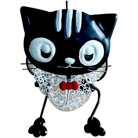 Solar Animal Light Metal Cat Figurine Garden Statue Wrought Iron Art ...