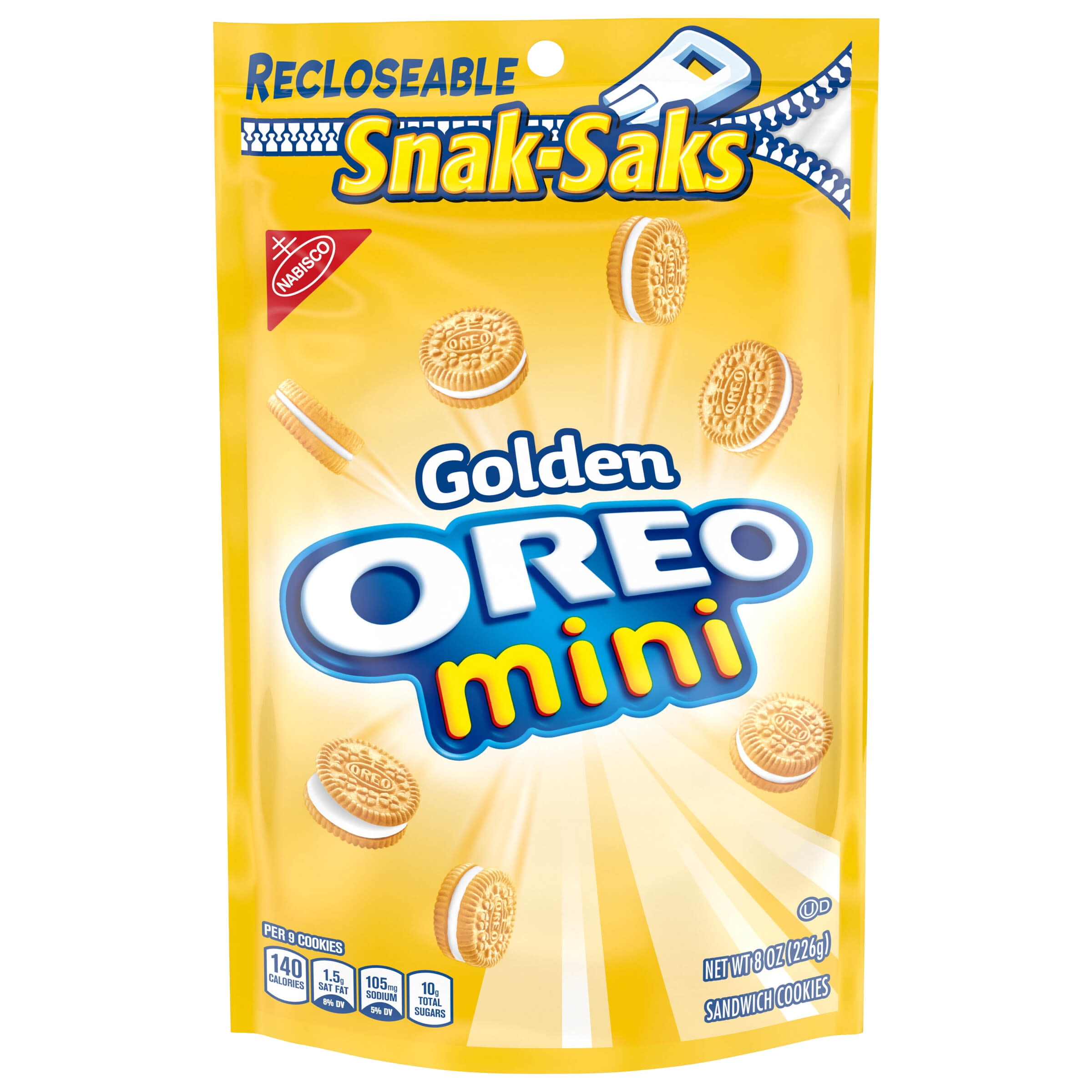 OREO Mini Golden Sandwich Cookies, Snack Pack, 8 oz Snak-Sak - Walmart.com
