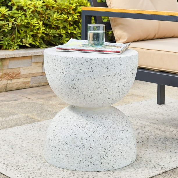 Glitzhome Multi-functional Faux Terrazzo Garden Side Table Urban End ...