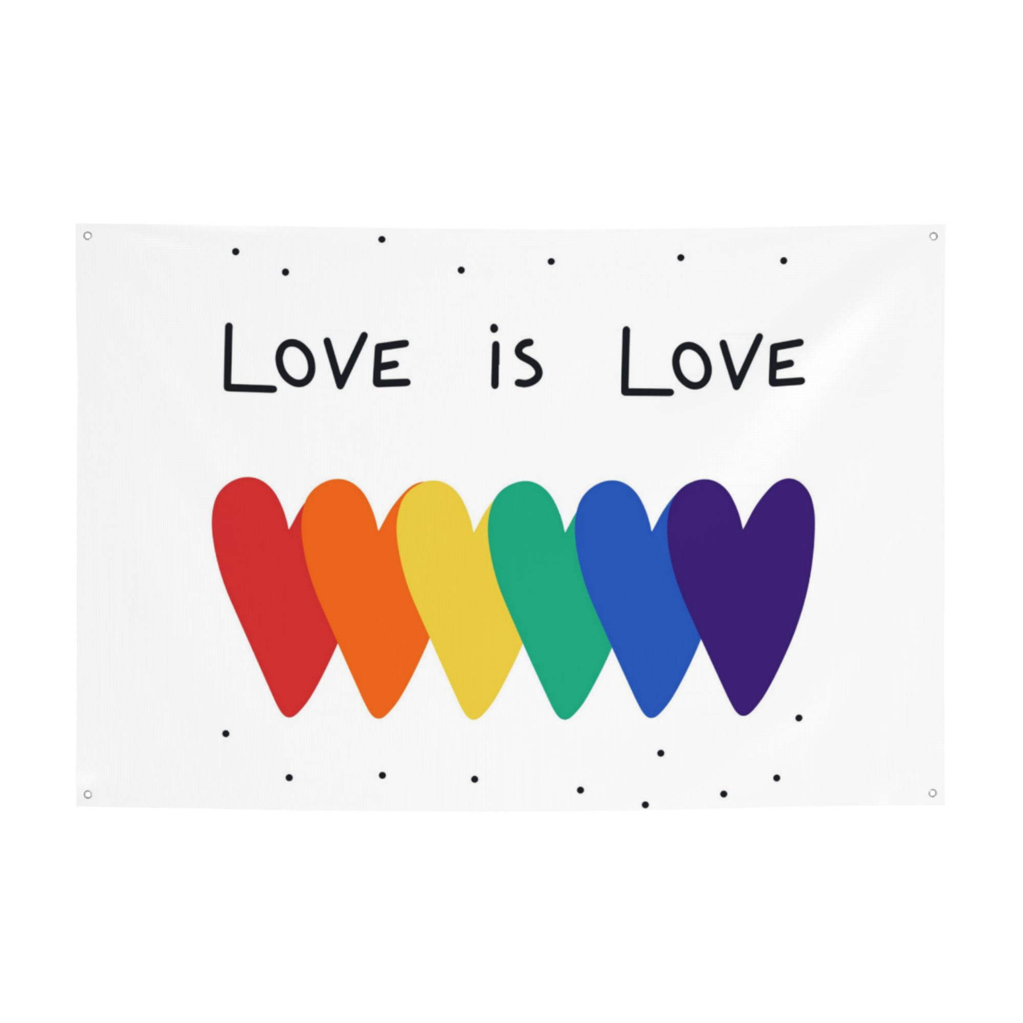 Douzhe Heart Rainbow Love Is Love Sign Banner Lgbt Pride Hanging