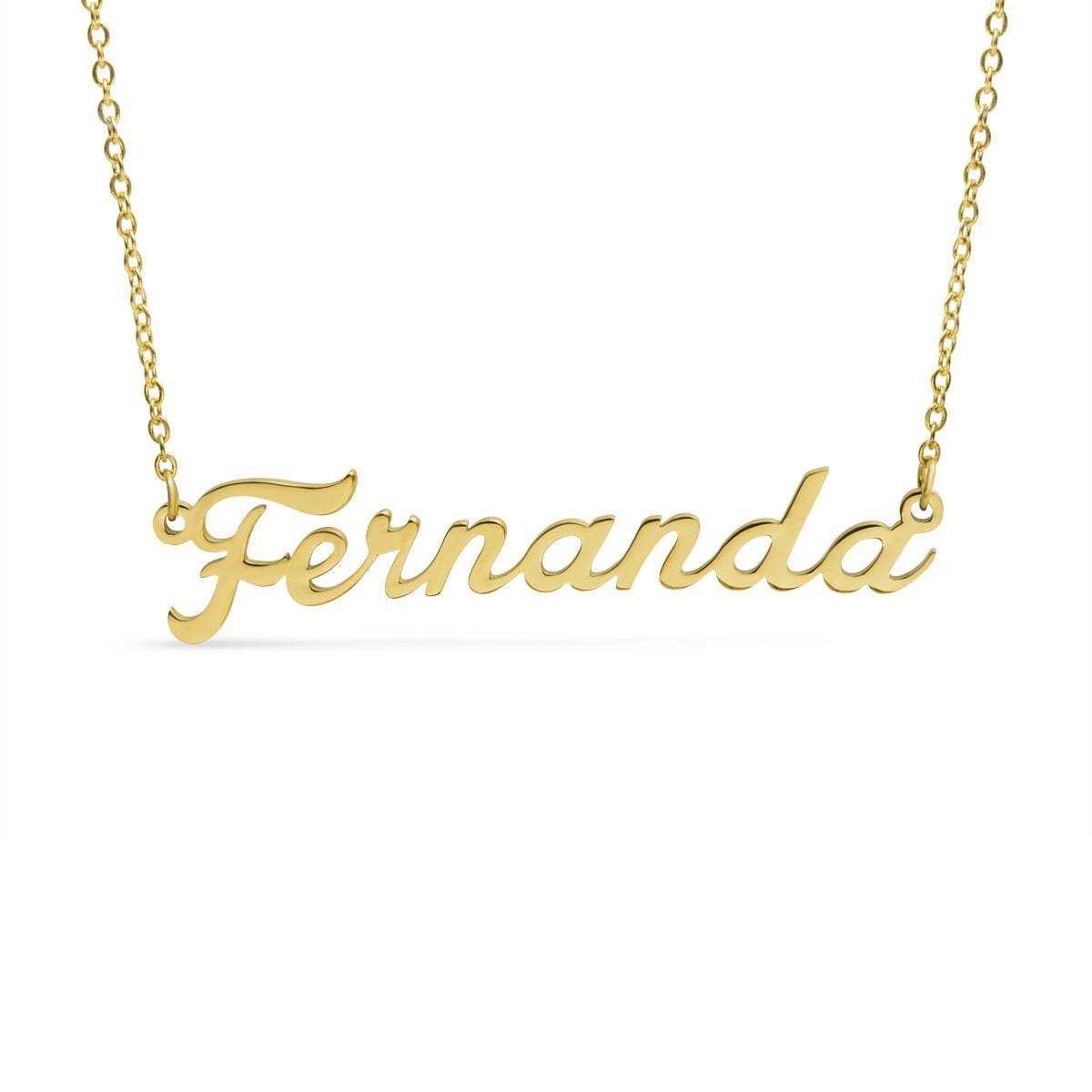 SuperJeweler Fernanda Nameplate Necklace in Gold, 16 inches All Names ...