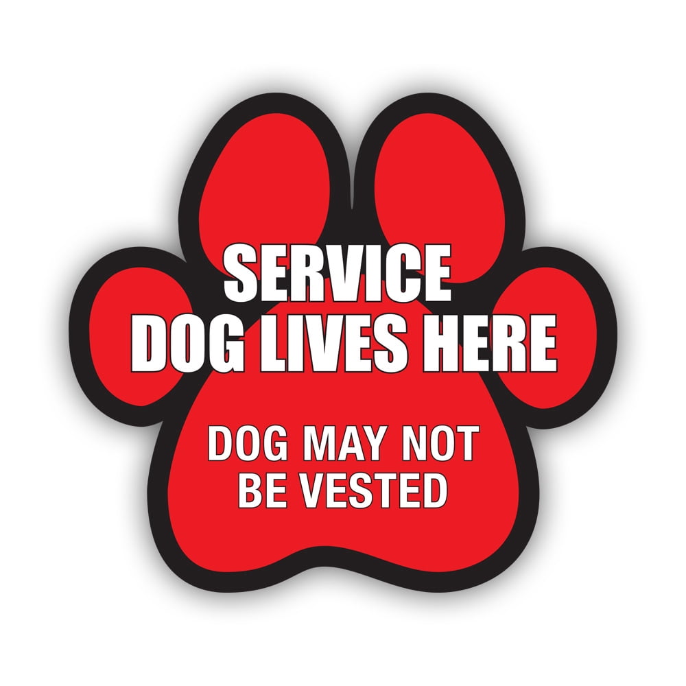 Service Dog Lives Here Sticker Decal - Self Adhesive Vinyl ...