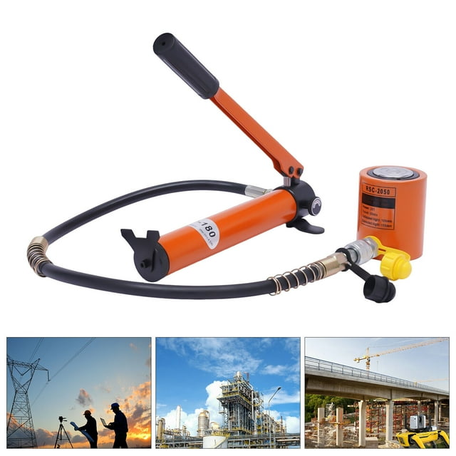 20T Lifting Jack Manual Hydraulic Pump Ram Jack 50mm Jack Stroke W/ 1m ...