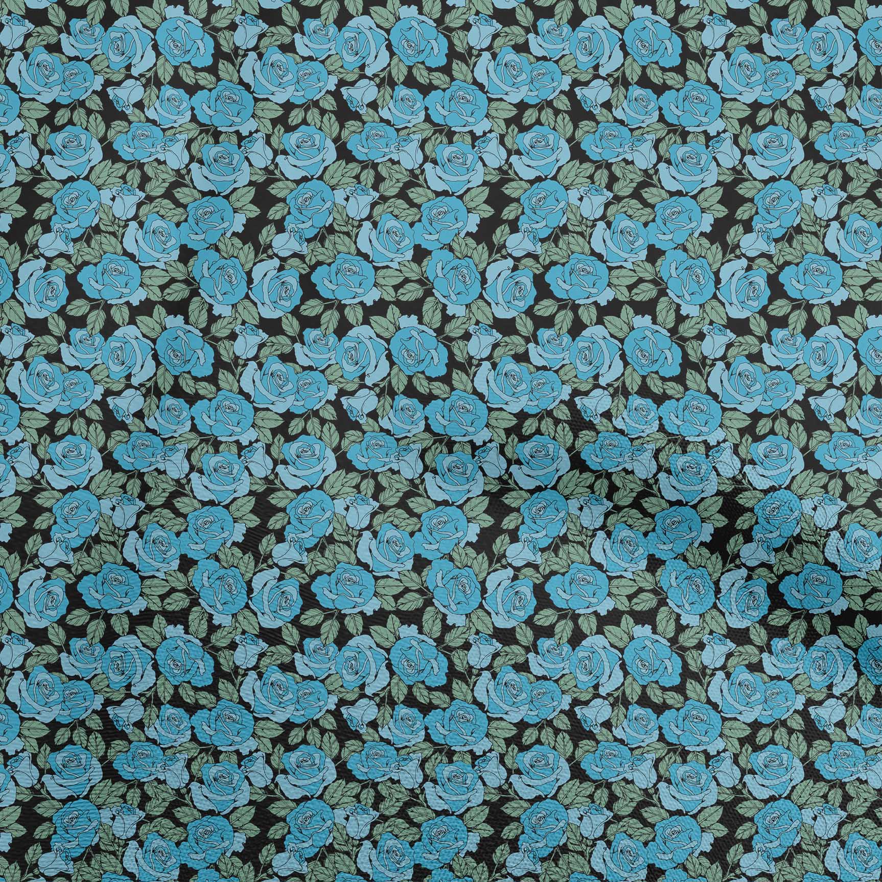 oneOone Cotton Silk Turquoise Blue Fabric Florals Sewing Material Print ...