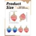4Pcs 2 Colors Handmade Flower Epoxy Resin Pendants with Brass Peg Bails ...