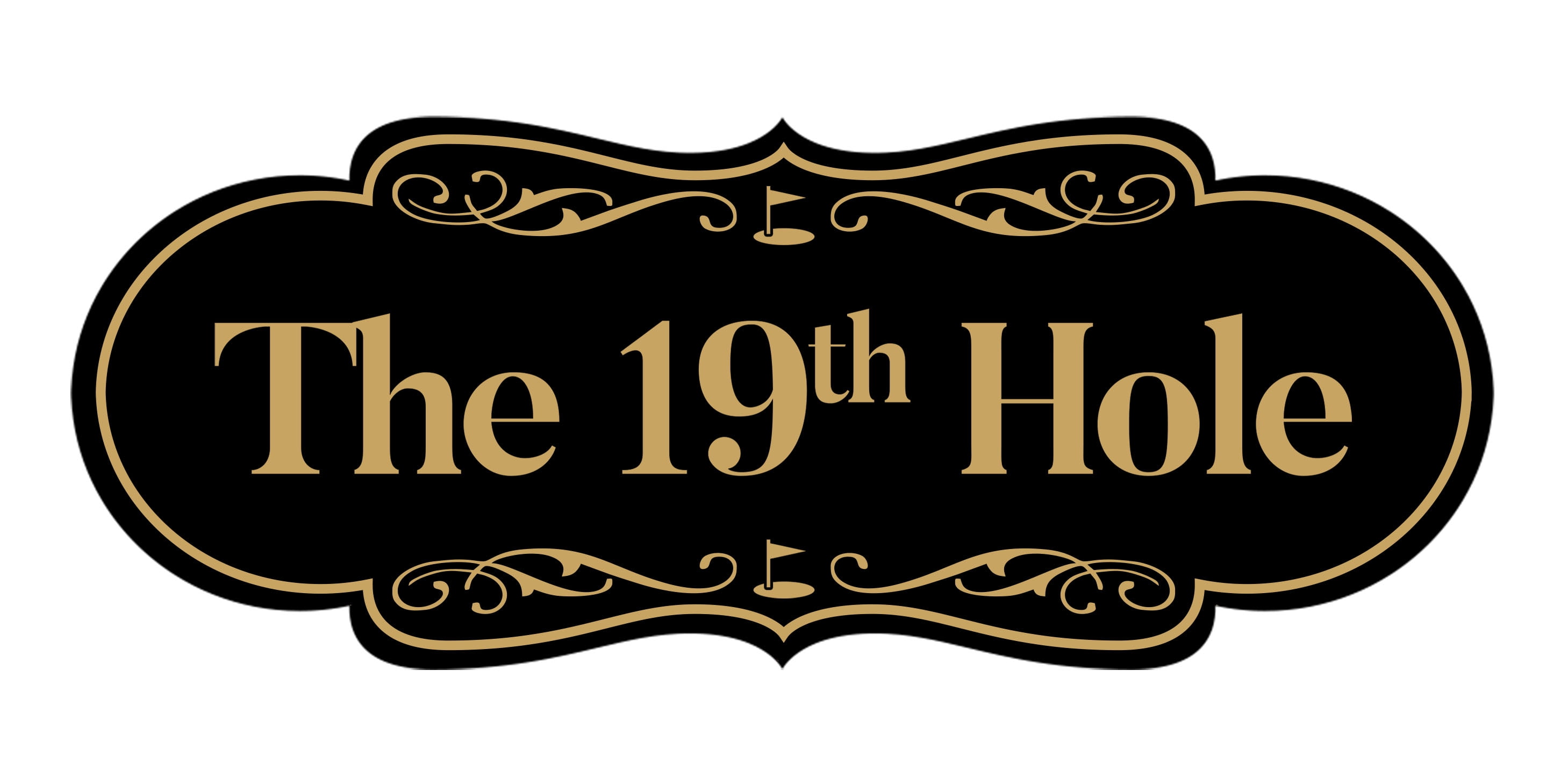 Signs ByLITA Designer The 19th Hole Sign (Black Gold) - Large - Walmart.com