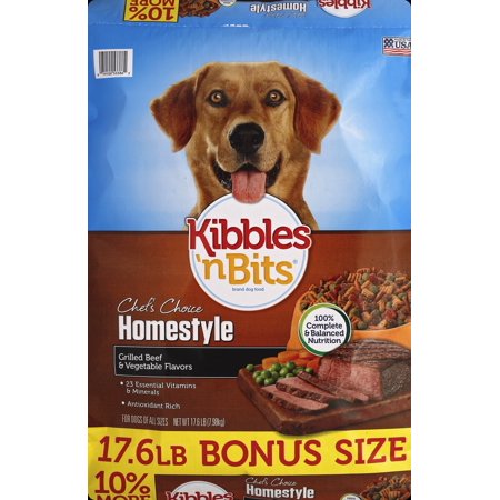 Kibbles ‘n Bits Homestyle Grilled Beef & Vegetable Flavors Dog Food, 17 ...