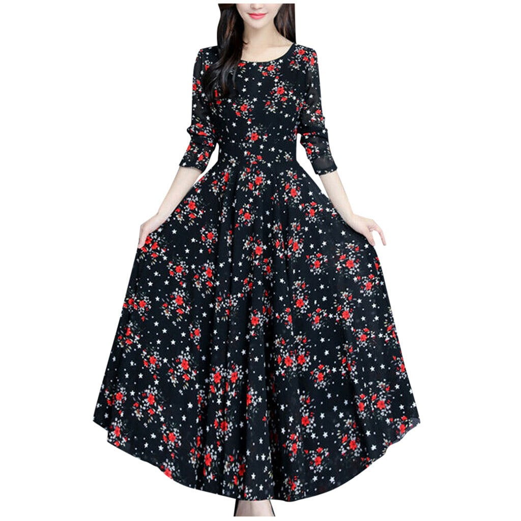 Click here for Unbranded Women Floral Beach Dress Long Sleeve Cas... prices