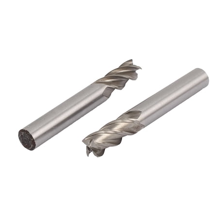 3/8" Cutting Dia 4 Spiral Flutes Straight Shank Cutter HSS-AL End Mill ...