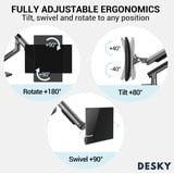 Desky Dual Slim Aluminium Monitor Arm - Space Gray - Walmart.com