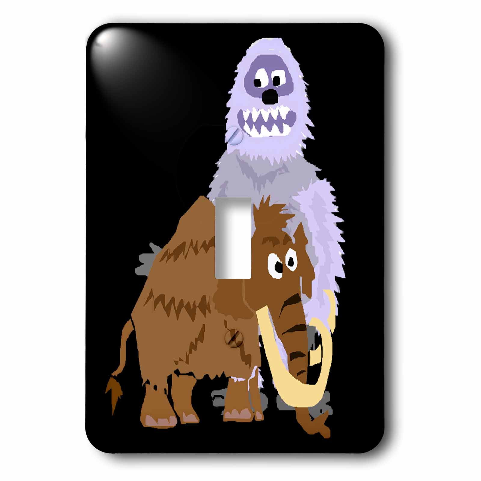 Funny Cute Abominable Snowman and Woolly Mammoth Cartoon single toggle ...