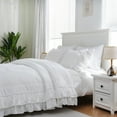 Move Over White Ruffle Comforter Set King Boho Bedding Sets 2 Layers ...