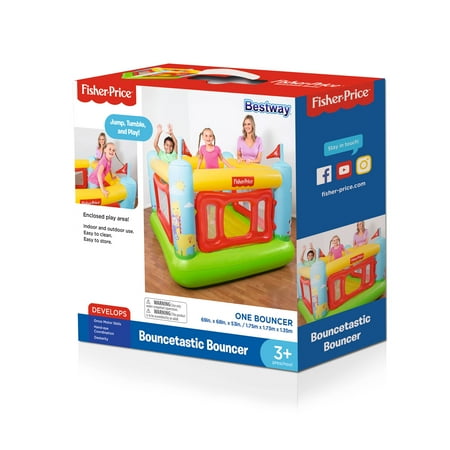 Fisher-Price Kids Bouncetastic Bouncer Indoor Inflatable Bounce House ...