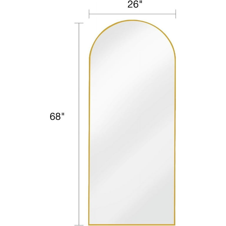Wall Mount Floor Mirror Arched Full Length Floor Mirror - 59x18 Inches ...