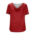 Atogsazn Women's Summer Cowl Neck Blouse Casual Short Sleeve Tops Loose ...