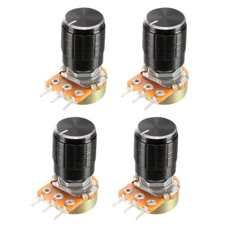 4Pcs Variable Resistors Single Turn Carbon Film Taper Potentiometer ...