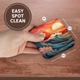 3drose, Bold Stylized Illustration of Colorful Ocean Waves at Sunset ...