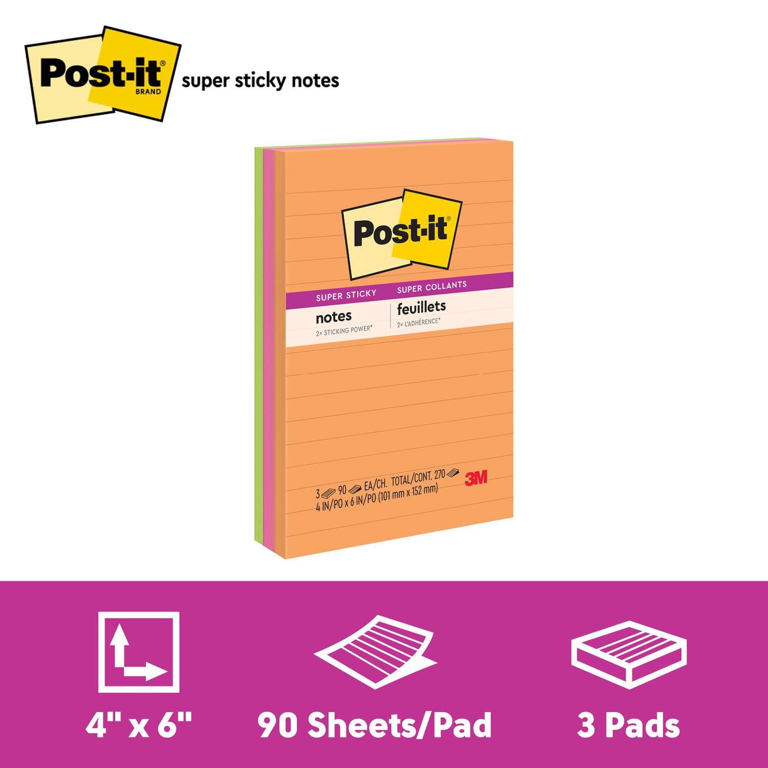 Click here for Post - It Post-It Super Sticky Notes 660-3ssuc-C... prices