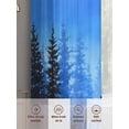 Blue Elk Forest Sheer Curtains for Living Room Bedroom Black Pine Tree ...