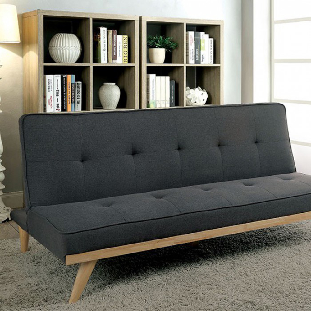 Lyra Contemporary Style Gray Futon Sofa - Walmart.com