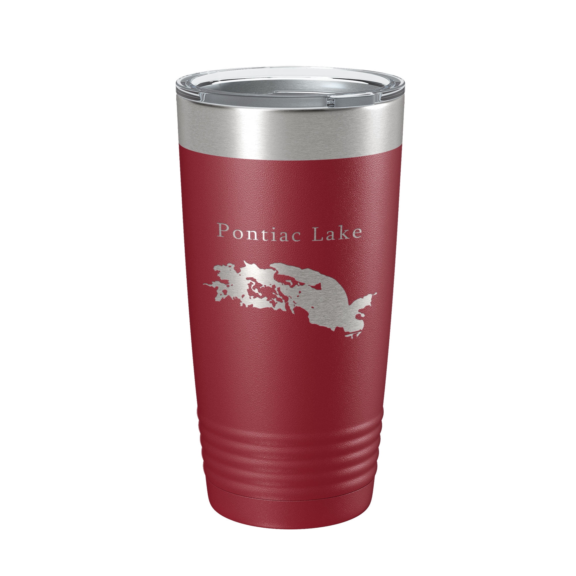 Pontiac Lake Map Tumbler Travel Mug Insulated Laser Engraved Coffee Cup ...
